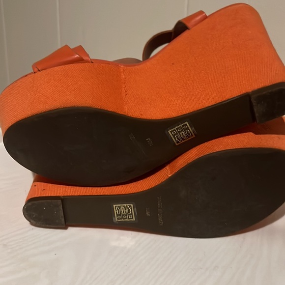 Madison Harding | Shoes | Madison Harding Canvas Leather Tstrap Wedges ...